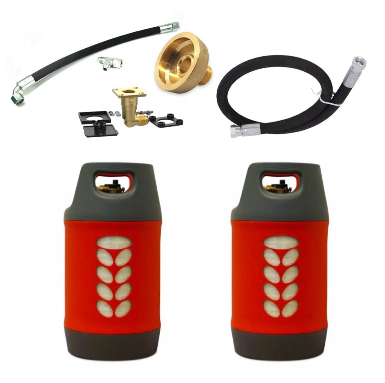 Set complet 2 rezervoare (butelii) reincarcabile GPL din compozit 24/19 ...